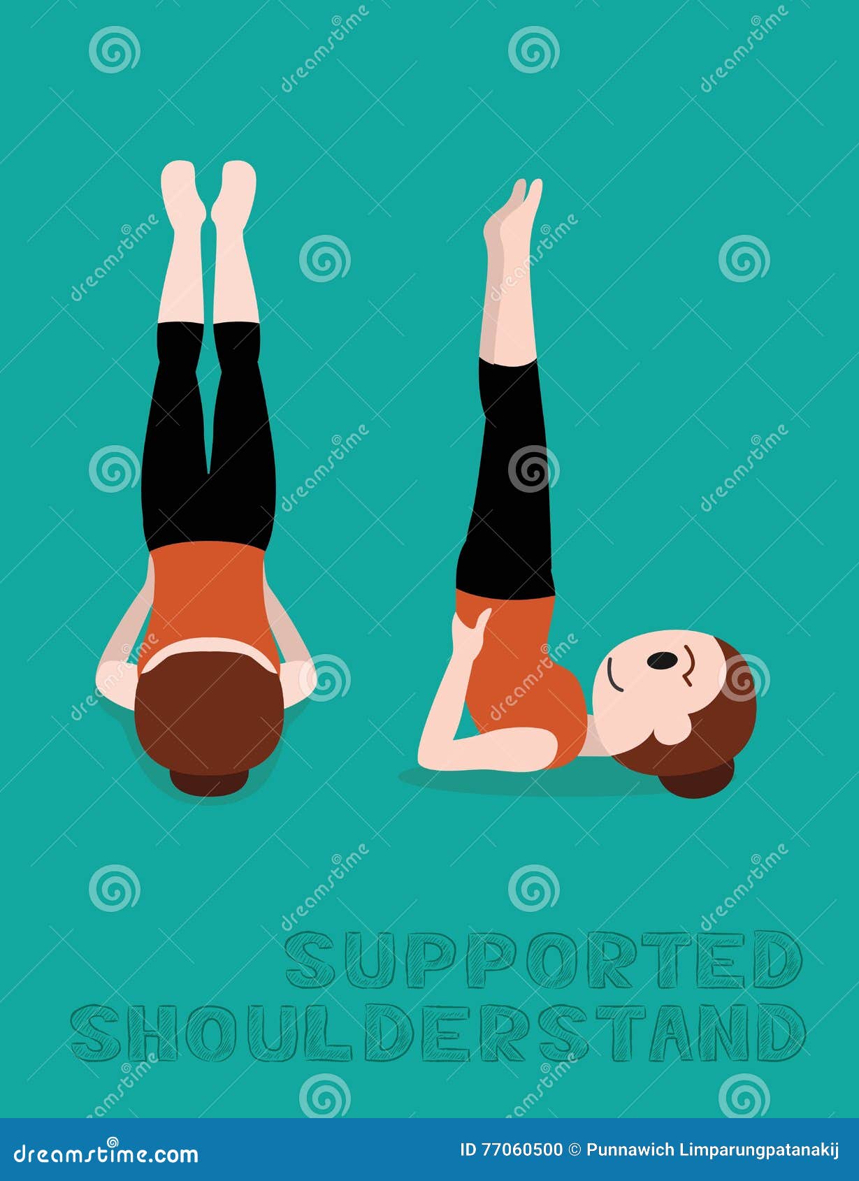 Yoga Supported Shoulderstand Cartoon Vector Illustration Stock Vector ...