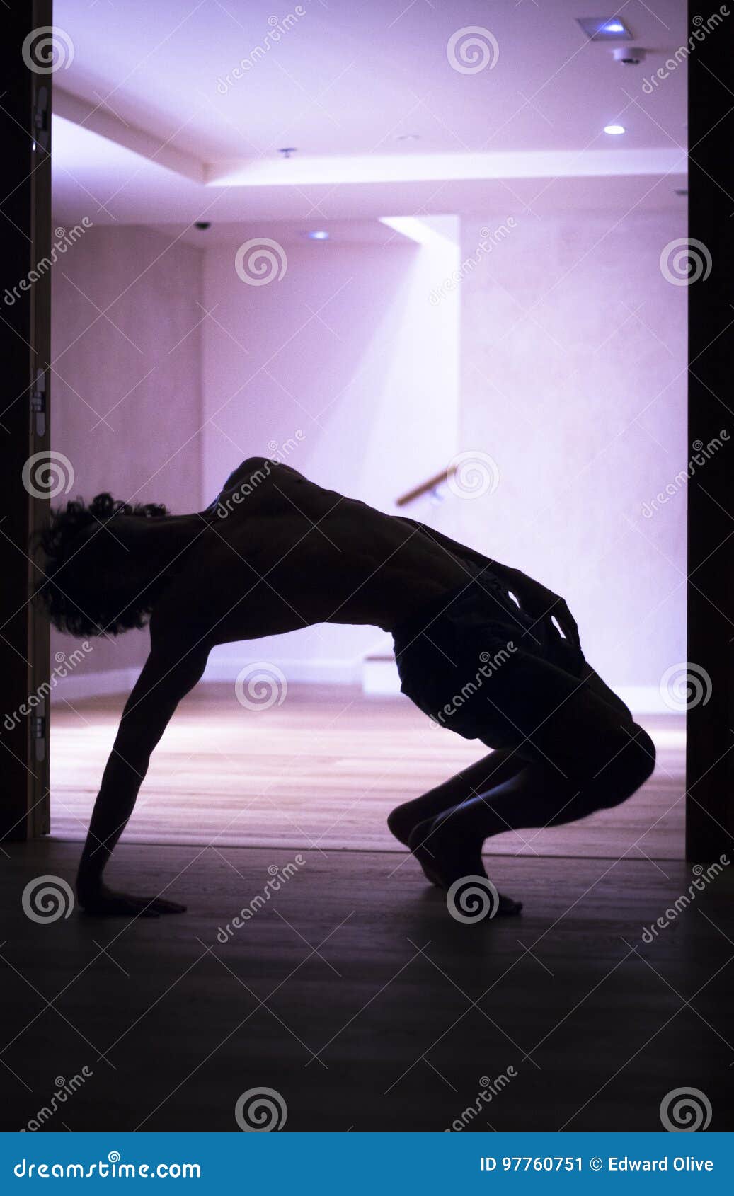 Yoga Teacher Backbend Asana Stock Image - Image of lifestyle, back ...