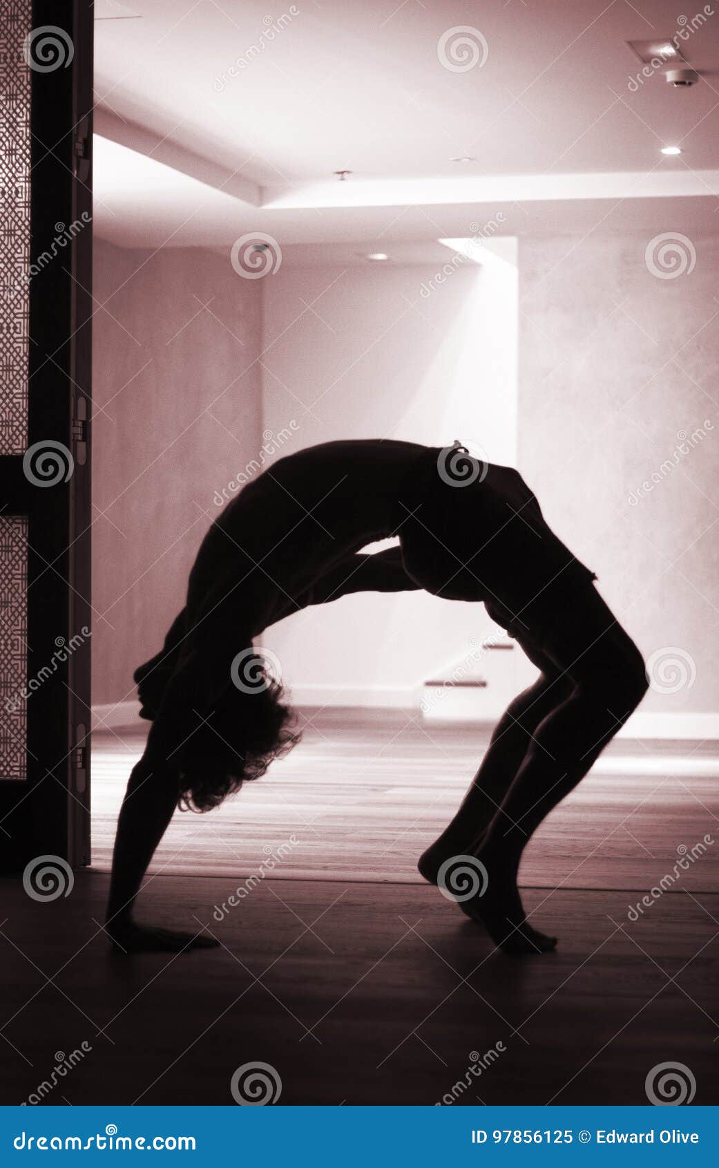 Yoga Teacher Backbend Asana Stock Image - Image of calisthenics ...
