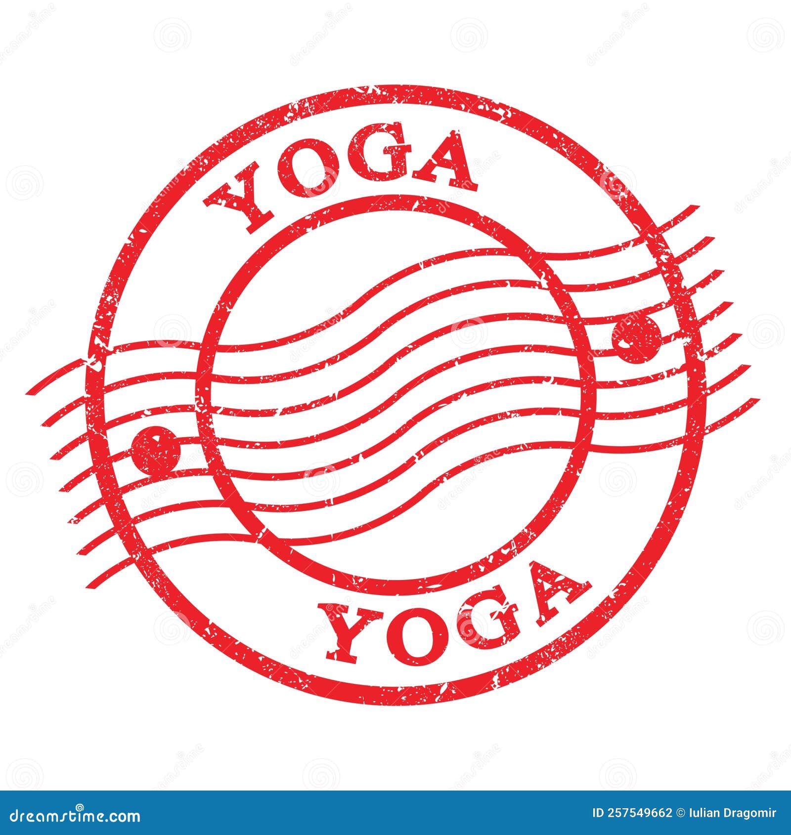 YOGA, Text Written on Red Postal Stamp Stock Illustration ...