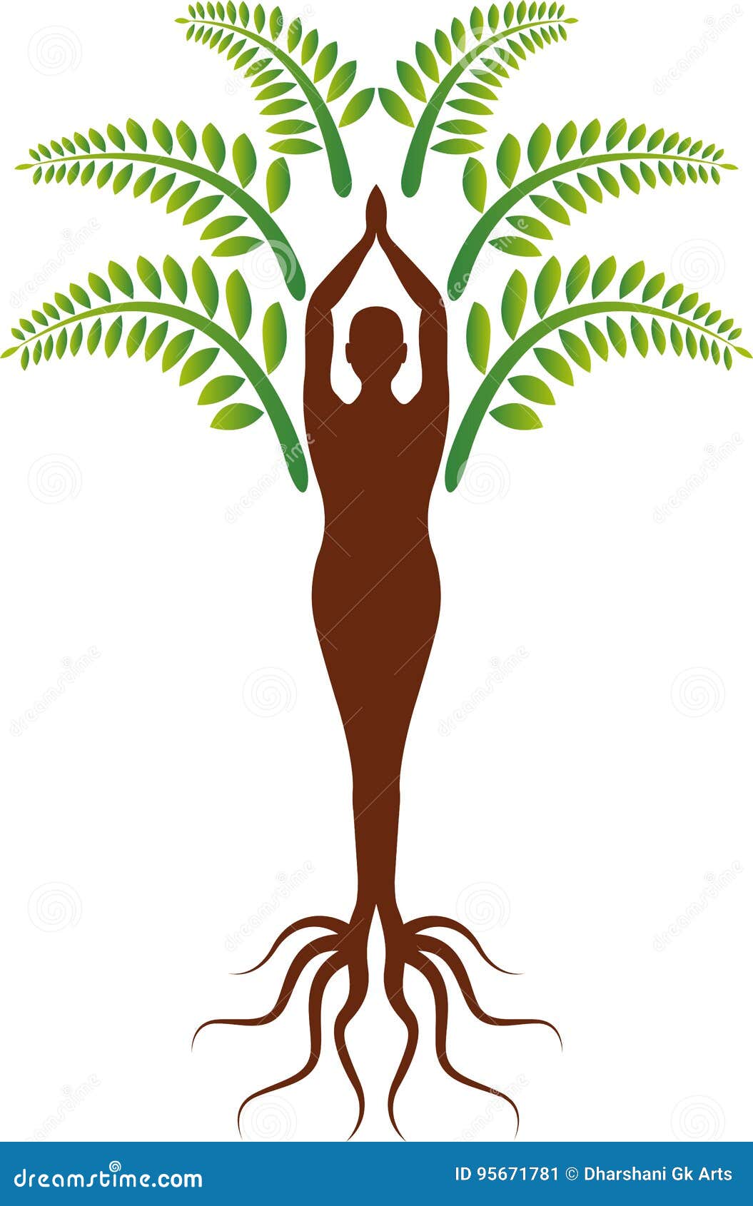 Yoga Tree Pose Silhouette Vector Illustration | CartoonDealer.com #47579378