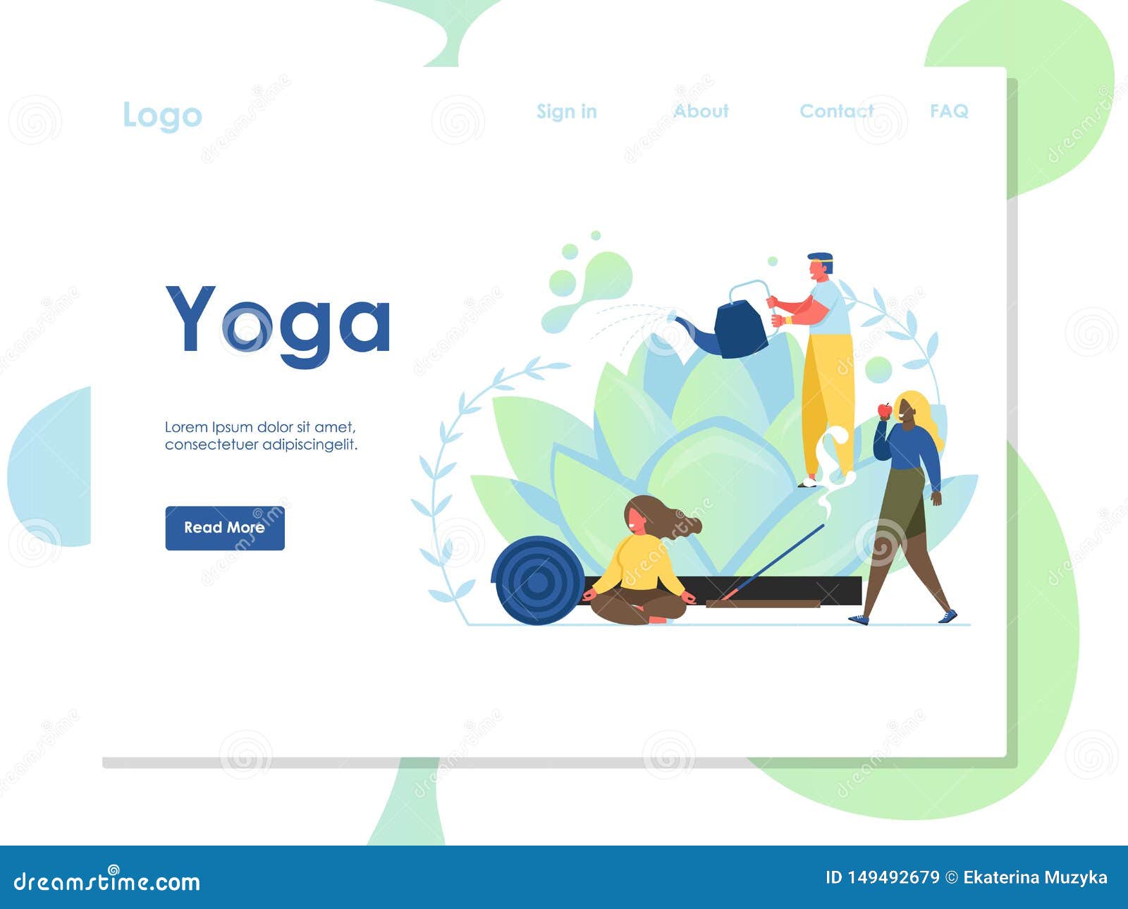 Yoga Vector Website Landing Page Design Template Stock Vector ...
