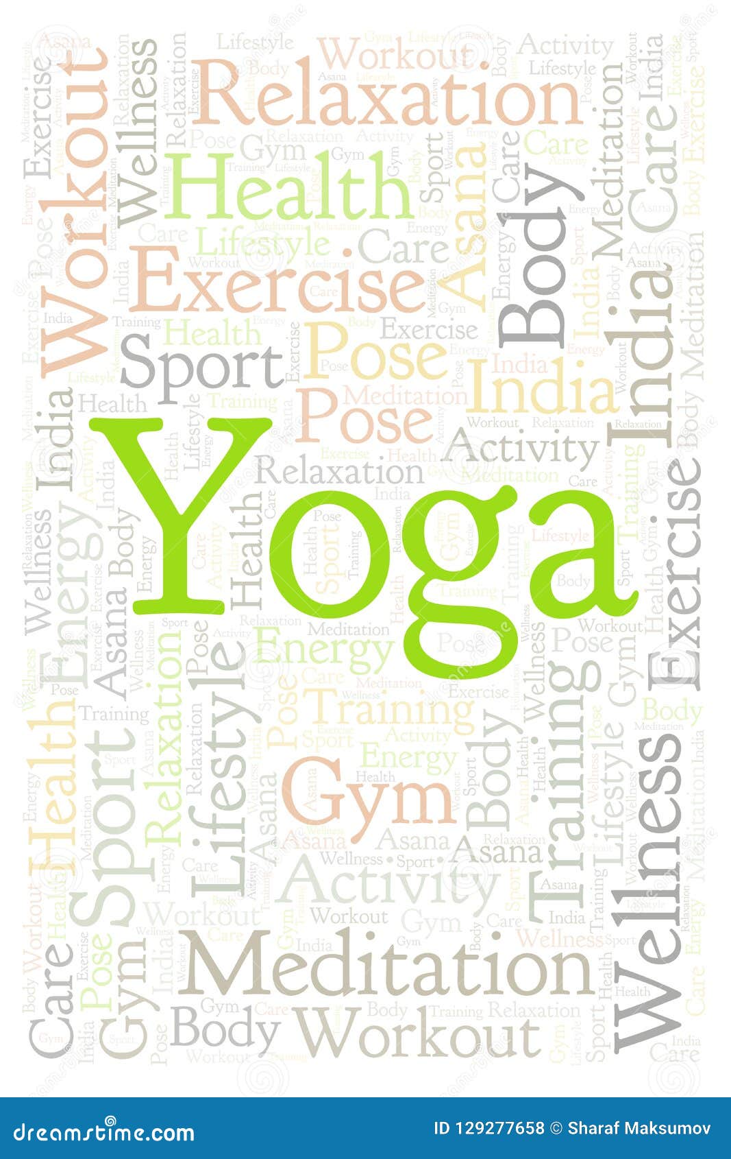 Yoga vertical word cloud. stock illustration. Illustration of body ...