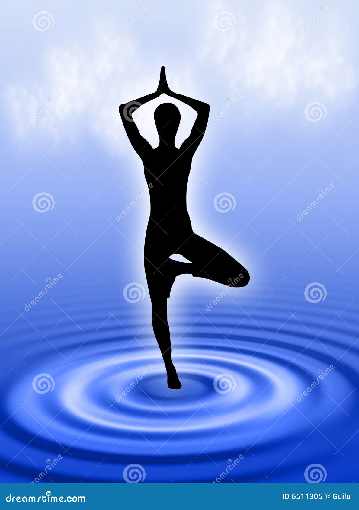 Yoga on the water stock illustration. Illustration of health - 6511305