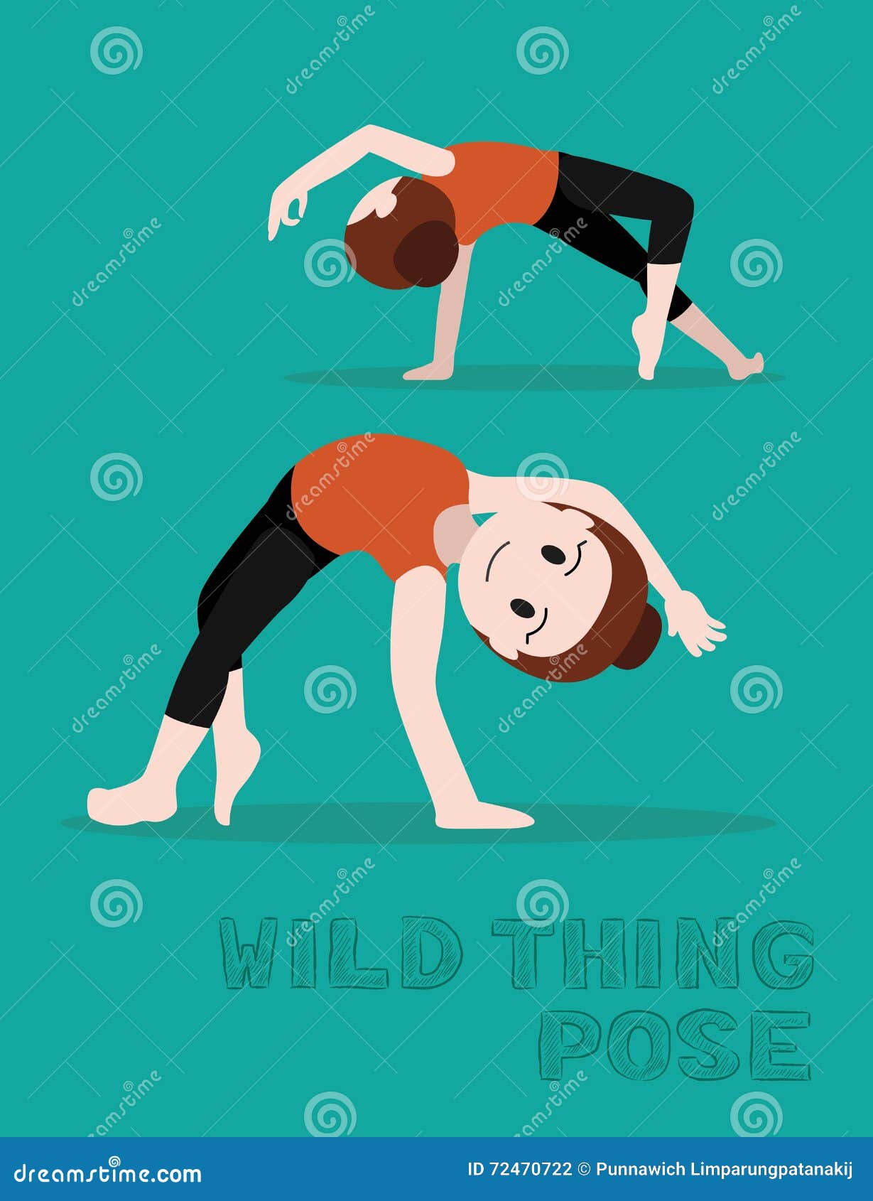 Yoga Wild Thing Pose Cartoon Vector Illustration Stock Vector ...