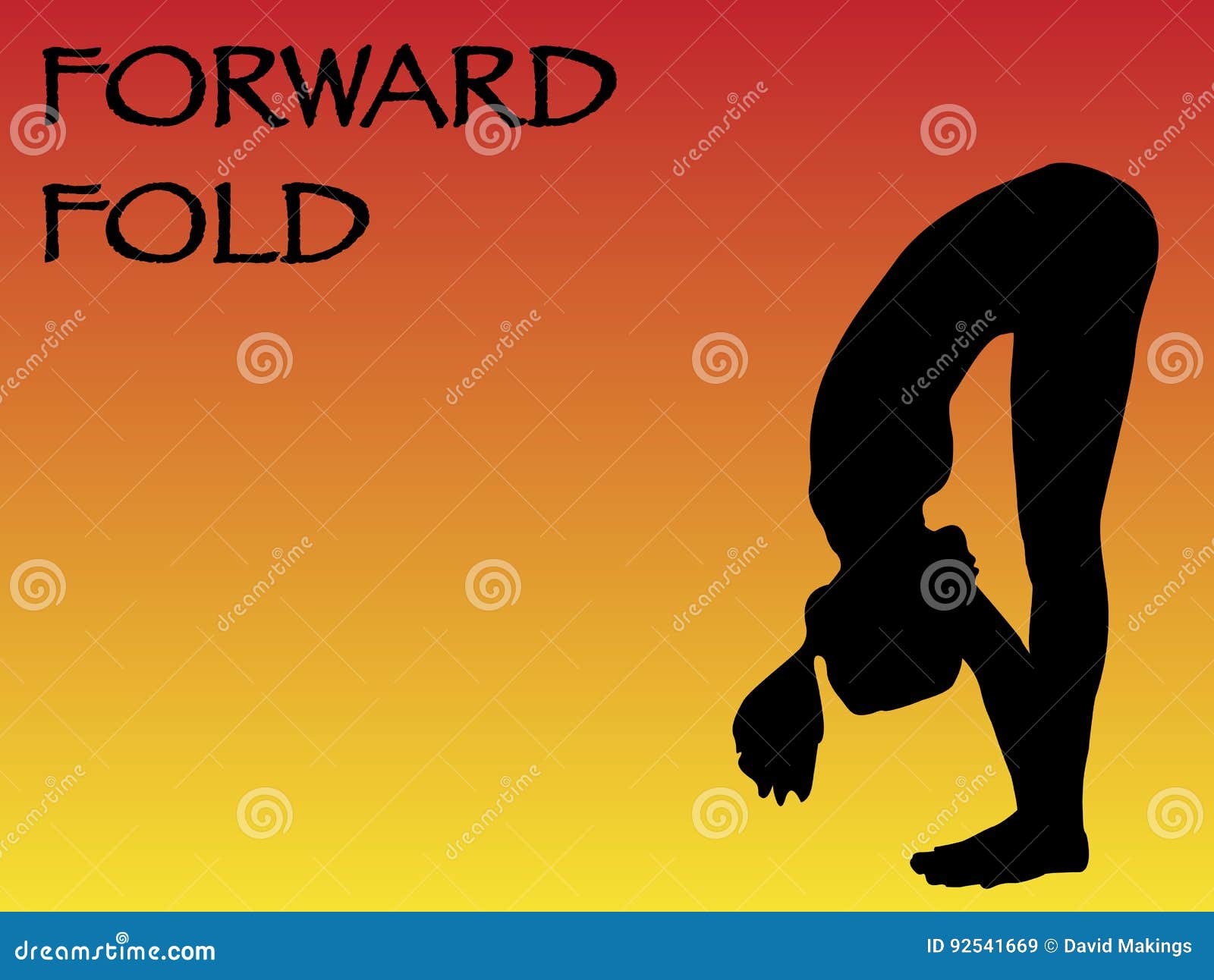 Yoga Woman Forward Fold Pose Stock Illustration - Illustration of bend ...