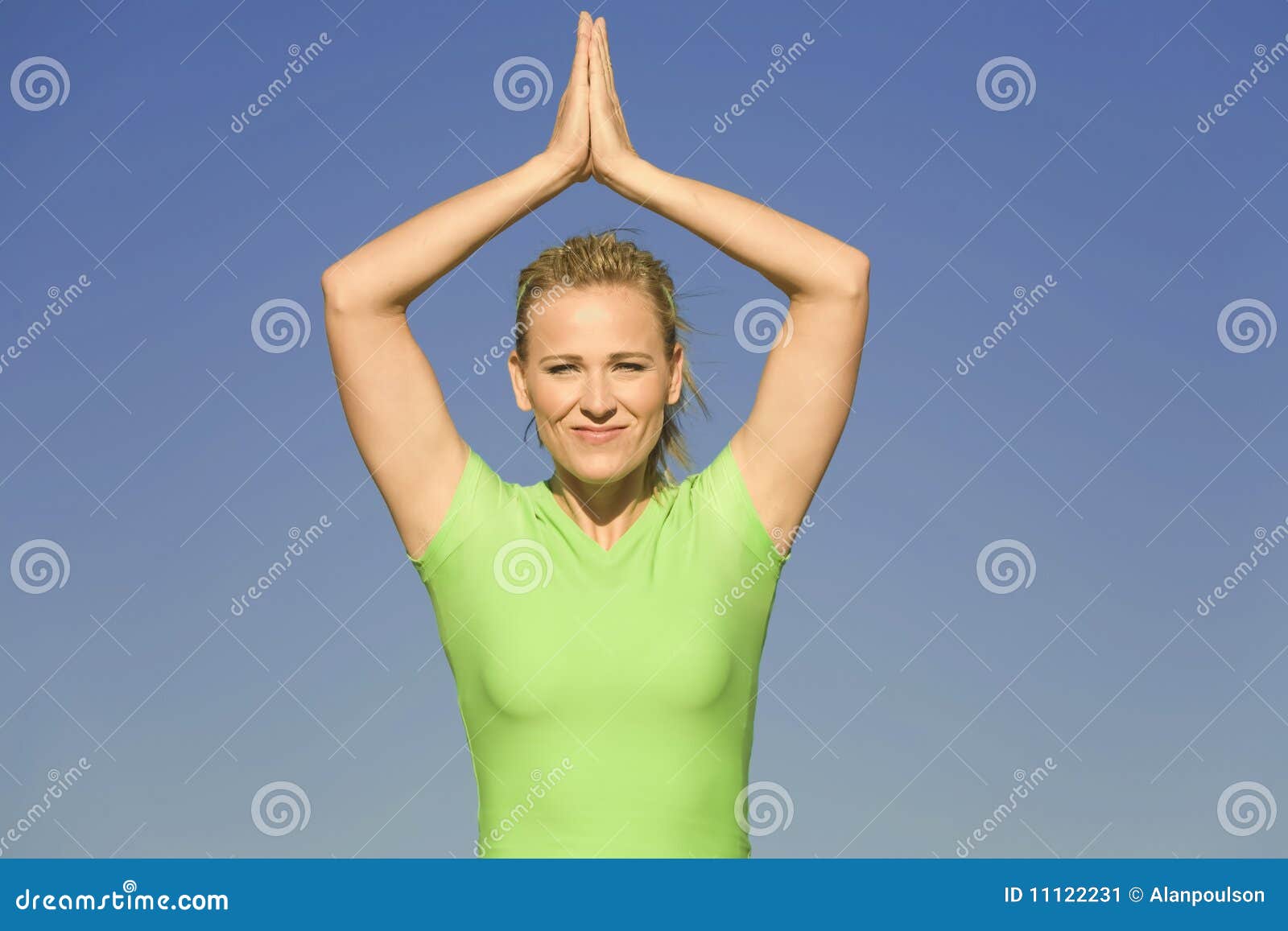 Yoga woman hands over head stock image. Image of close - 11122231