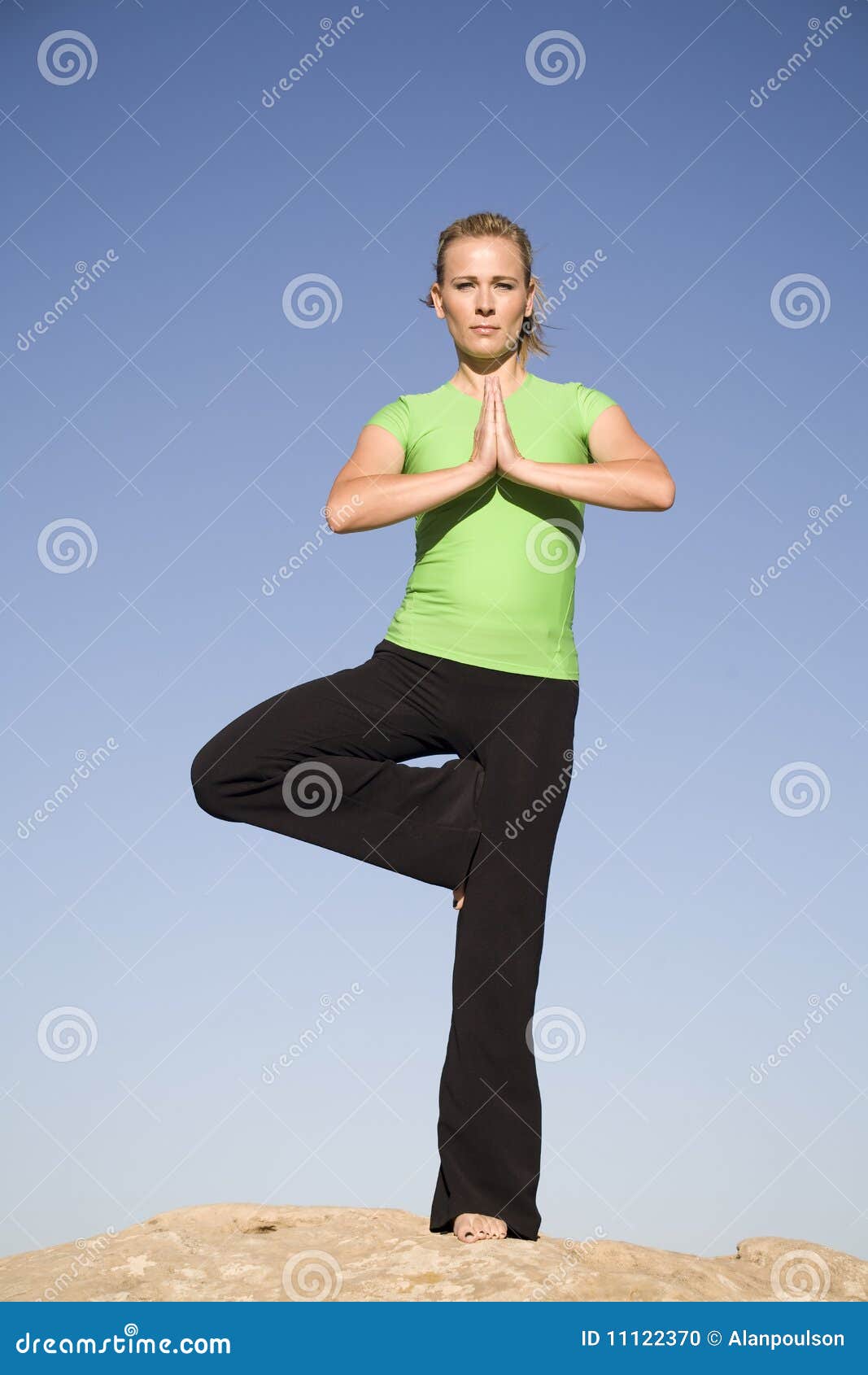 Yoga woman on one leg stock photo. Image of shape, female - 11122370