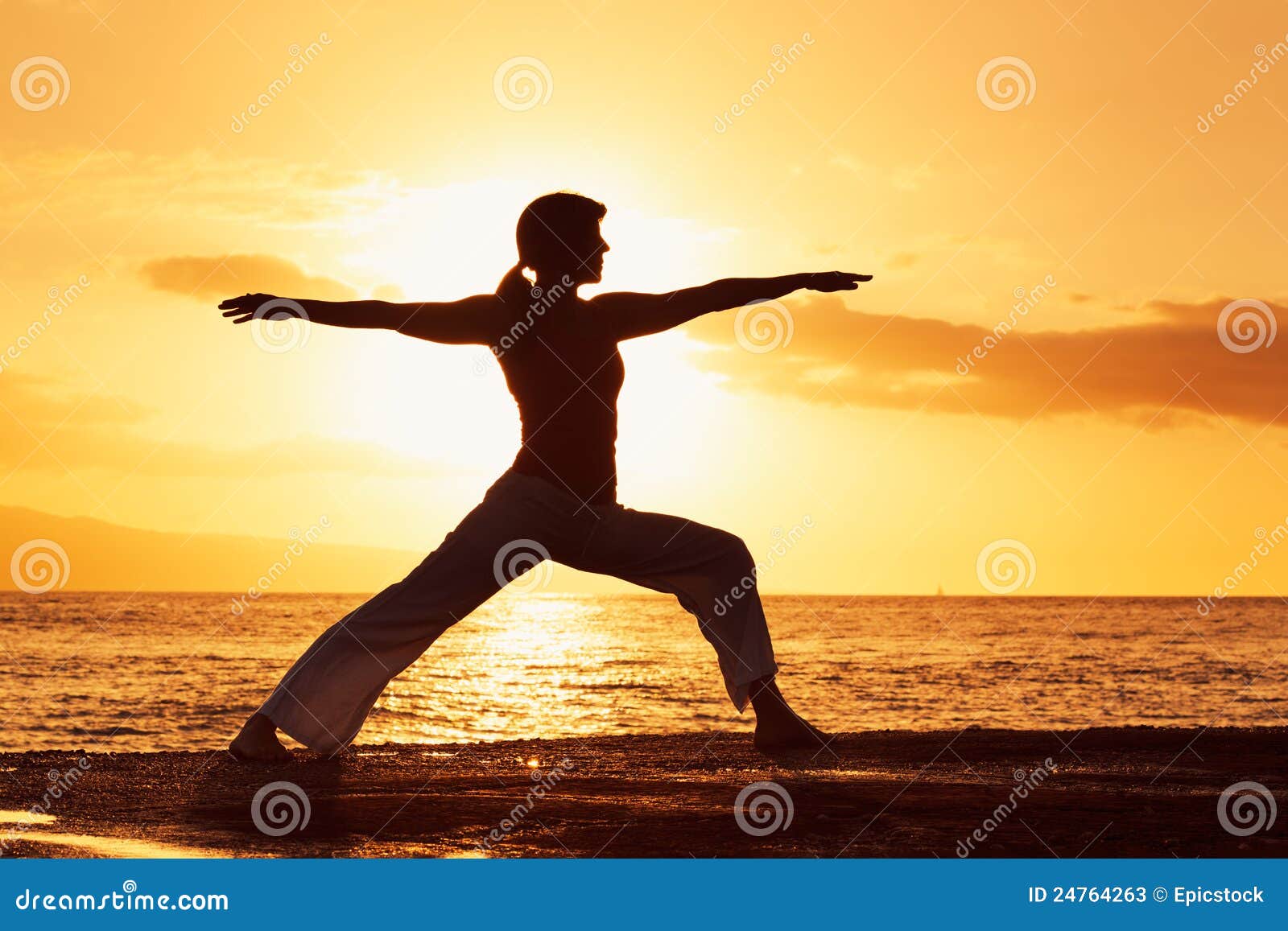 Yoga Woman at Sunset stock image. Image of beautiful - 24764263