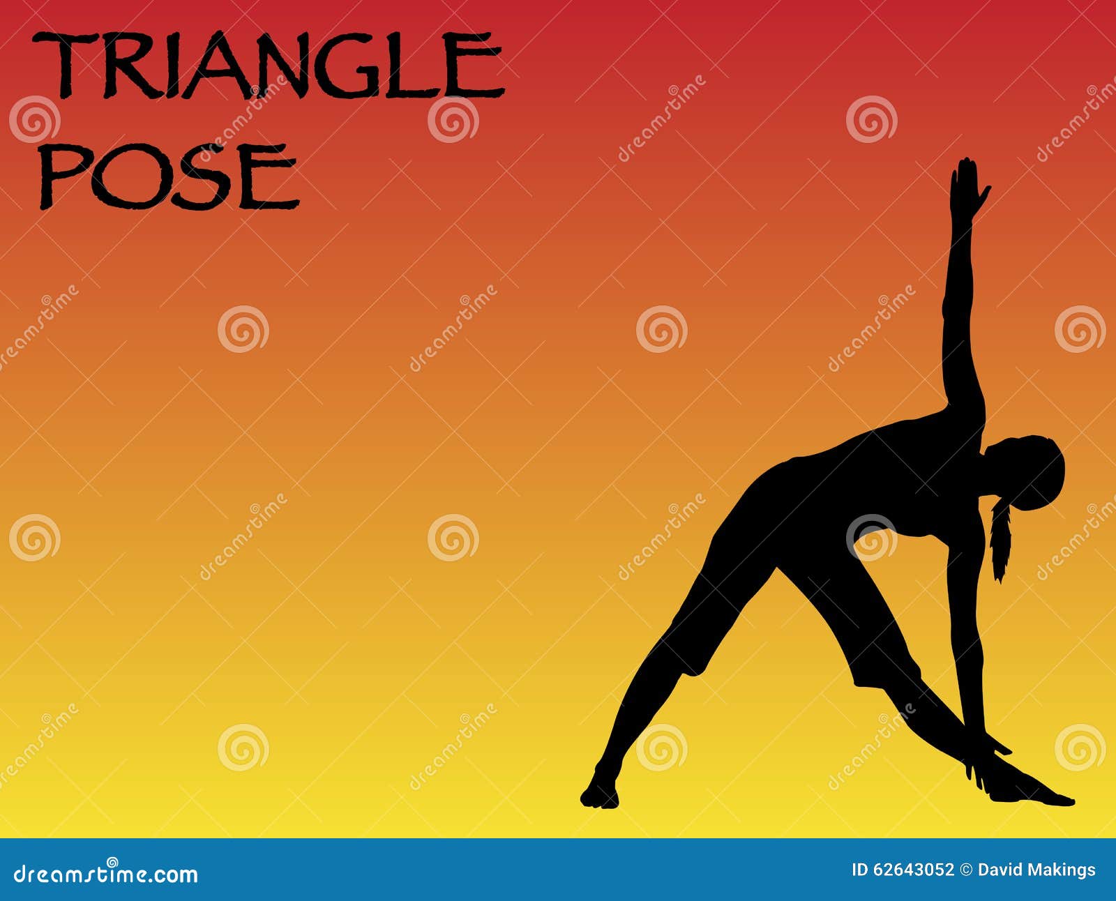 Yoga Woman Triangle Pose stock illustration. Illustration of yogi ...