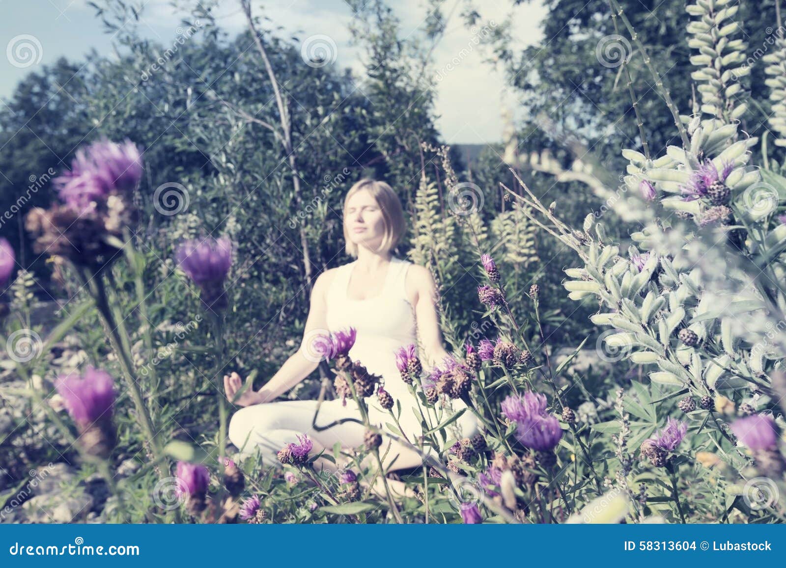 Yoga woman stock photo. Image of yoga, summer, vitality - 58313604