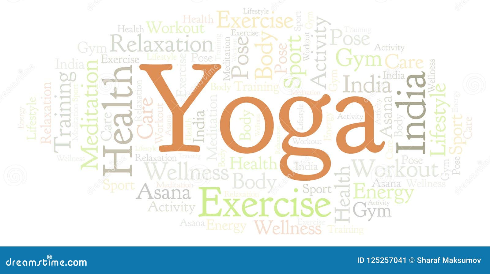 Yoga word cloud. stock illustration. Illustration of typography - 125257041