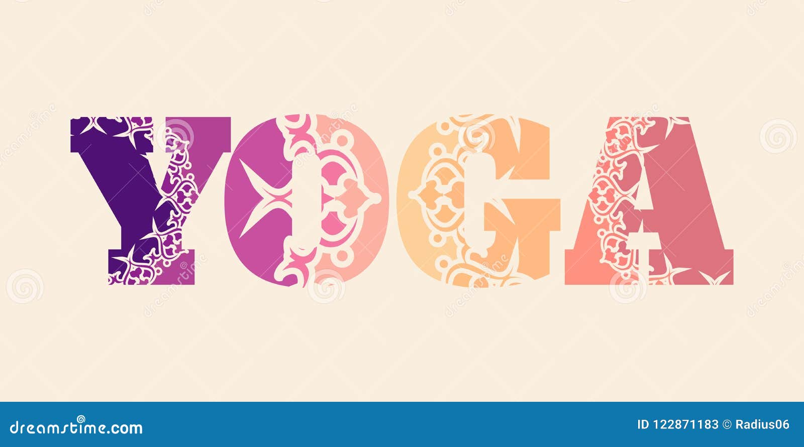 Yoga word design stock vector. Illustration of text - 122871183