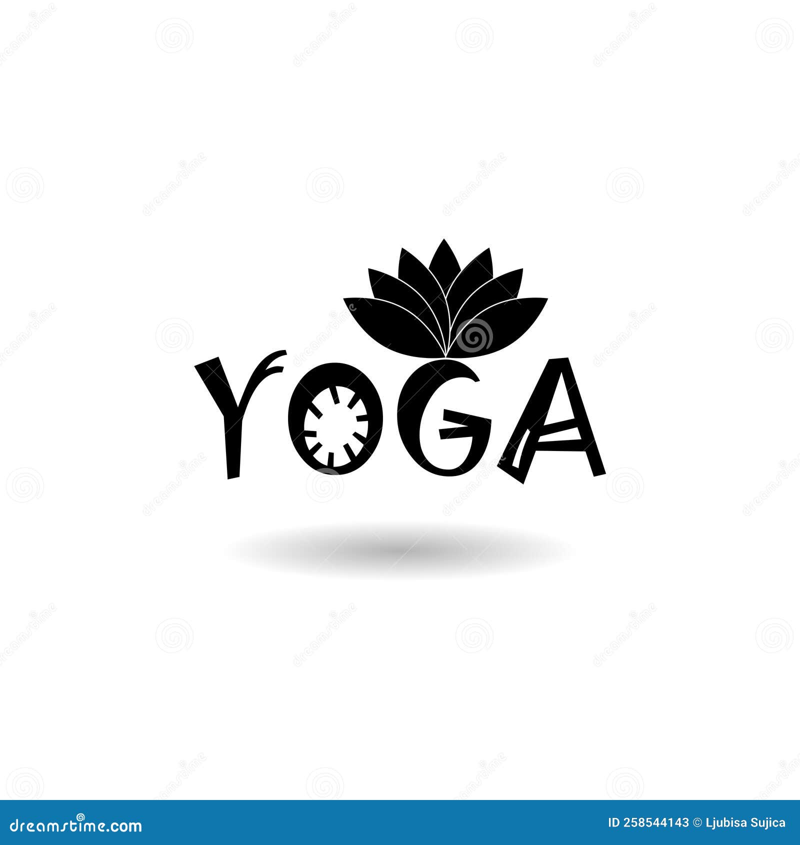 Yoga Word Icon Logo with Shadow Stock Vector - Illustration of ...