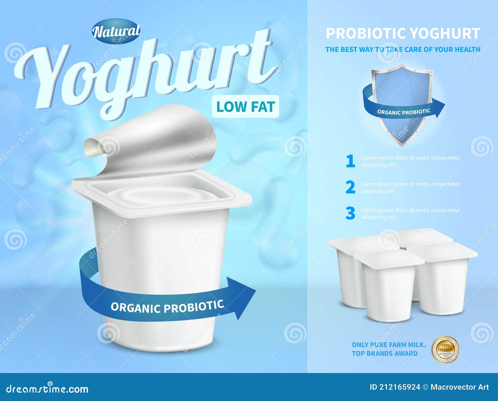 Yoghurt Advertising Composition Stock Vector - Illustration of ...