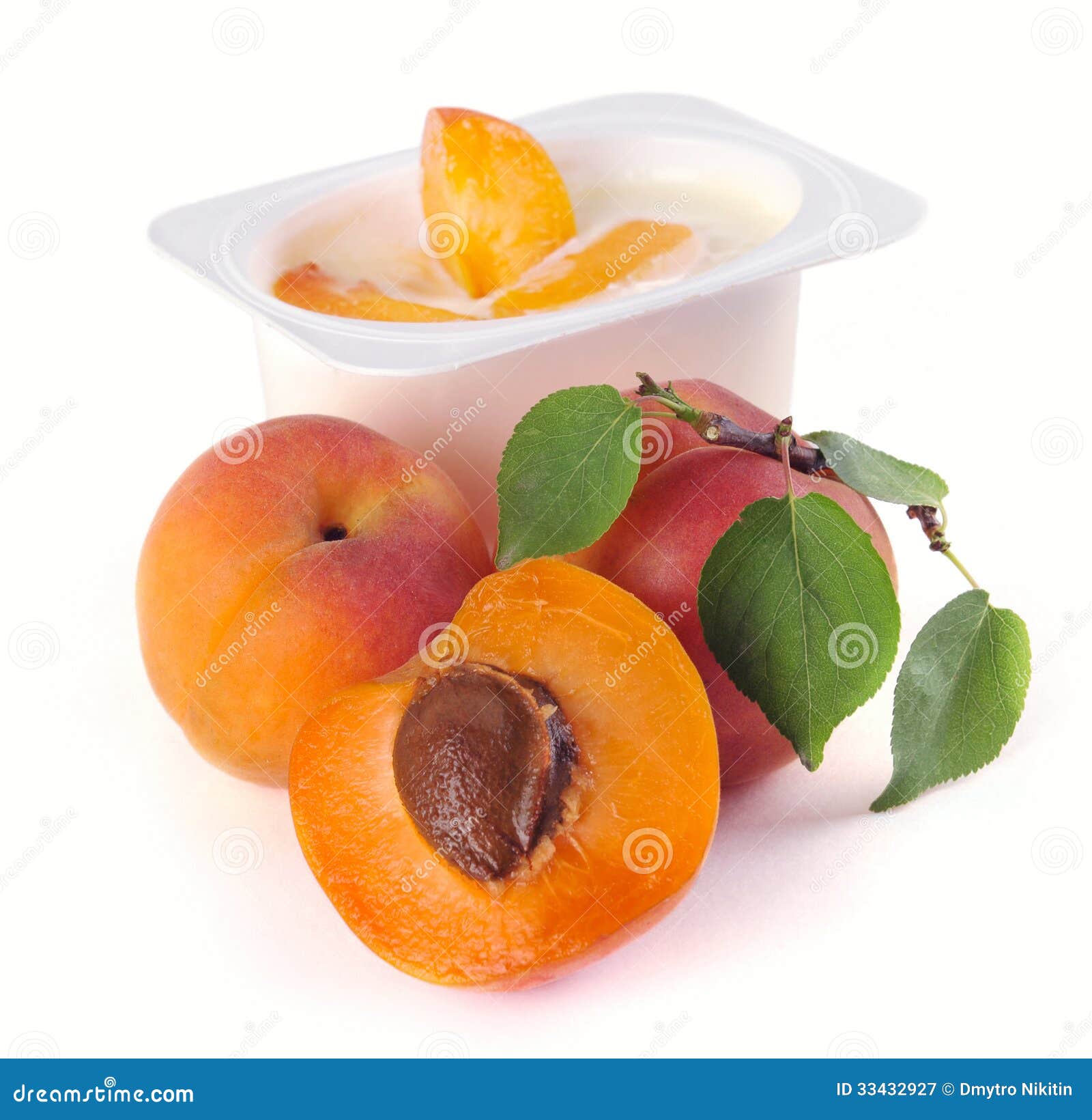Yoghurt with Apricot and Pieces Stock Image - Image of dessert, fruit ...