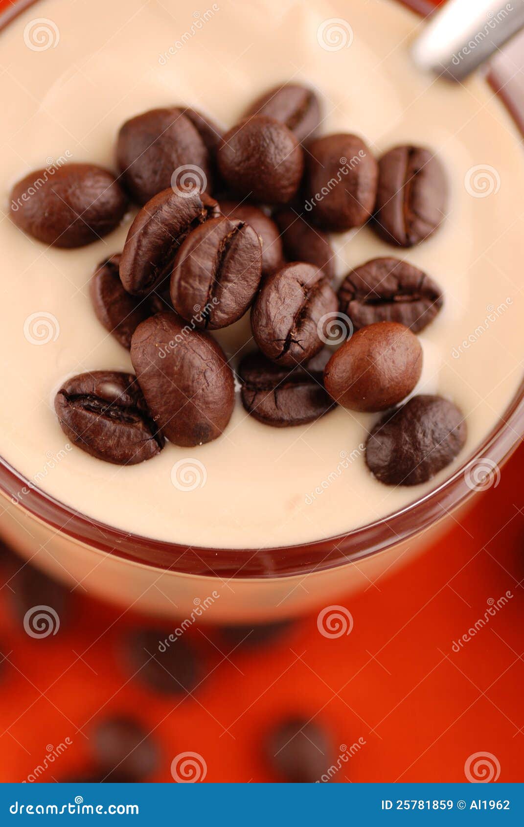 Yoghurt with coffee beans stock image. Image of fresh - 25781859