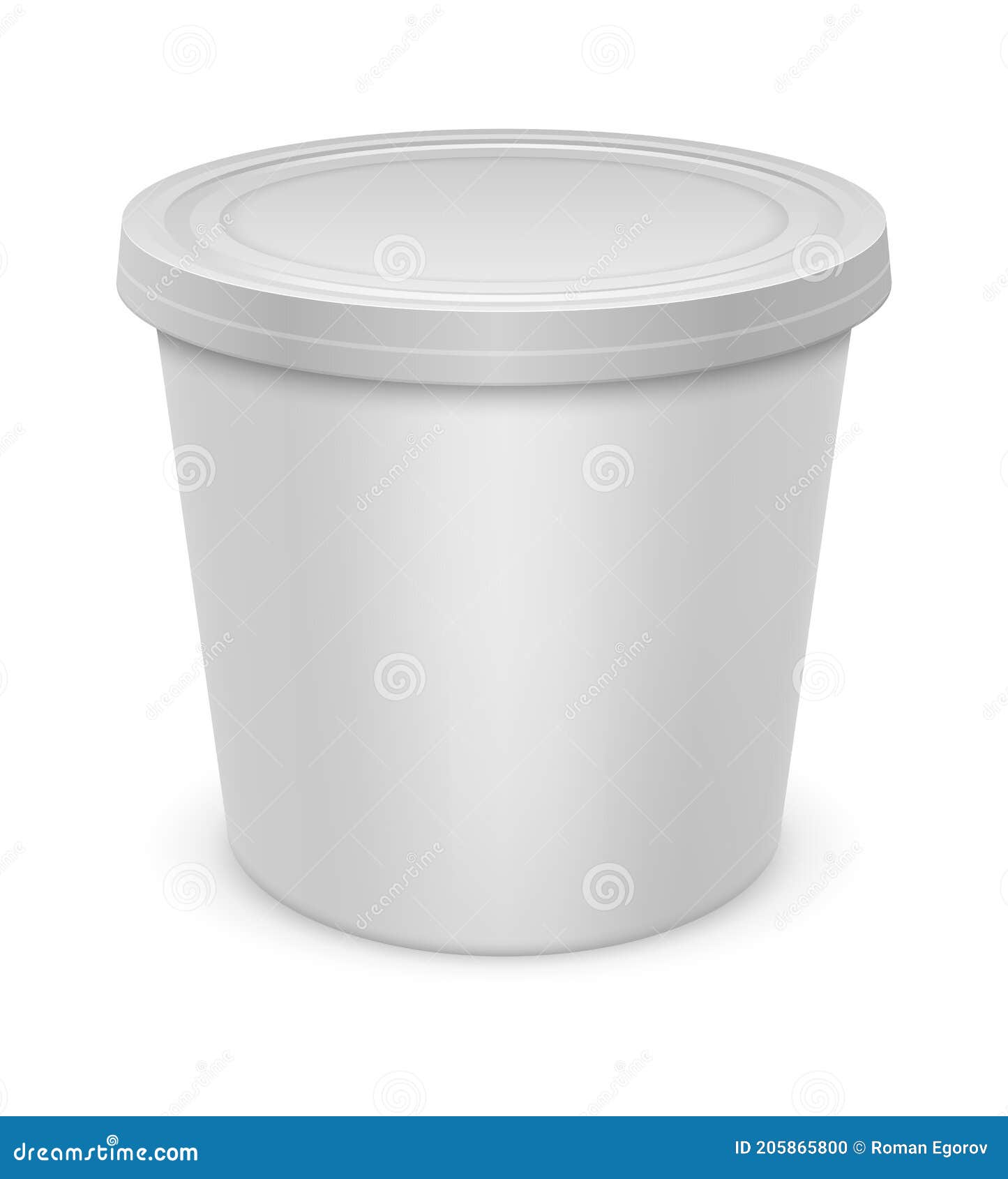 Yoghurt Container. Realistic White Blank Package Mockup, Plastic ...