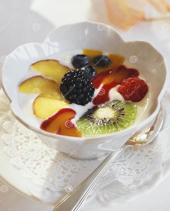 Yoghurt with fruit stock photo. Image of fruit, ready - 7675254