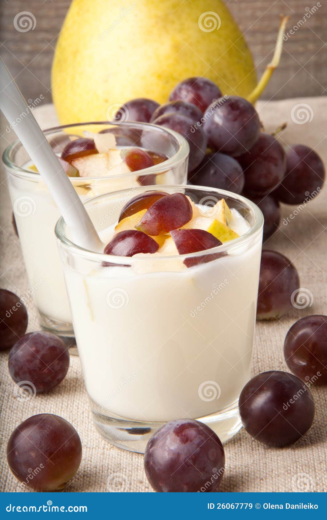 Yoghurt in glass stock image. Image of creamy, creme - 26067779