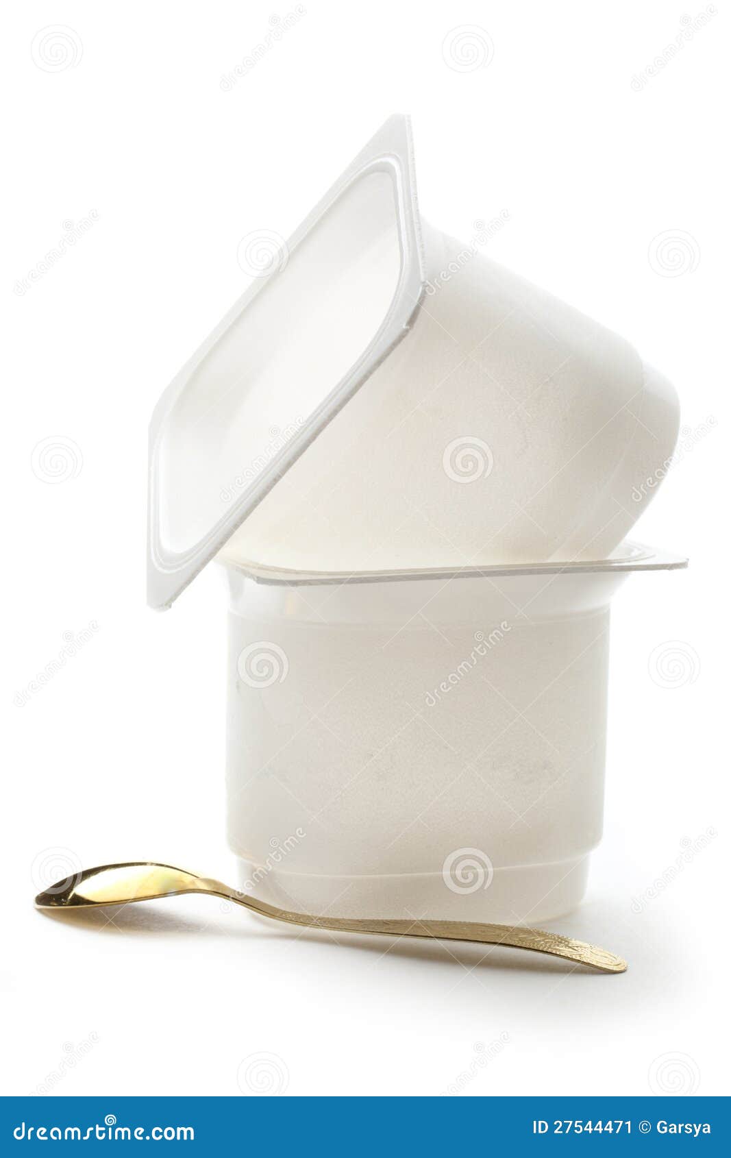 Yoghurt pot stock image. Image of open, plastic, blank - 27544471