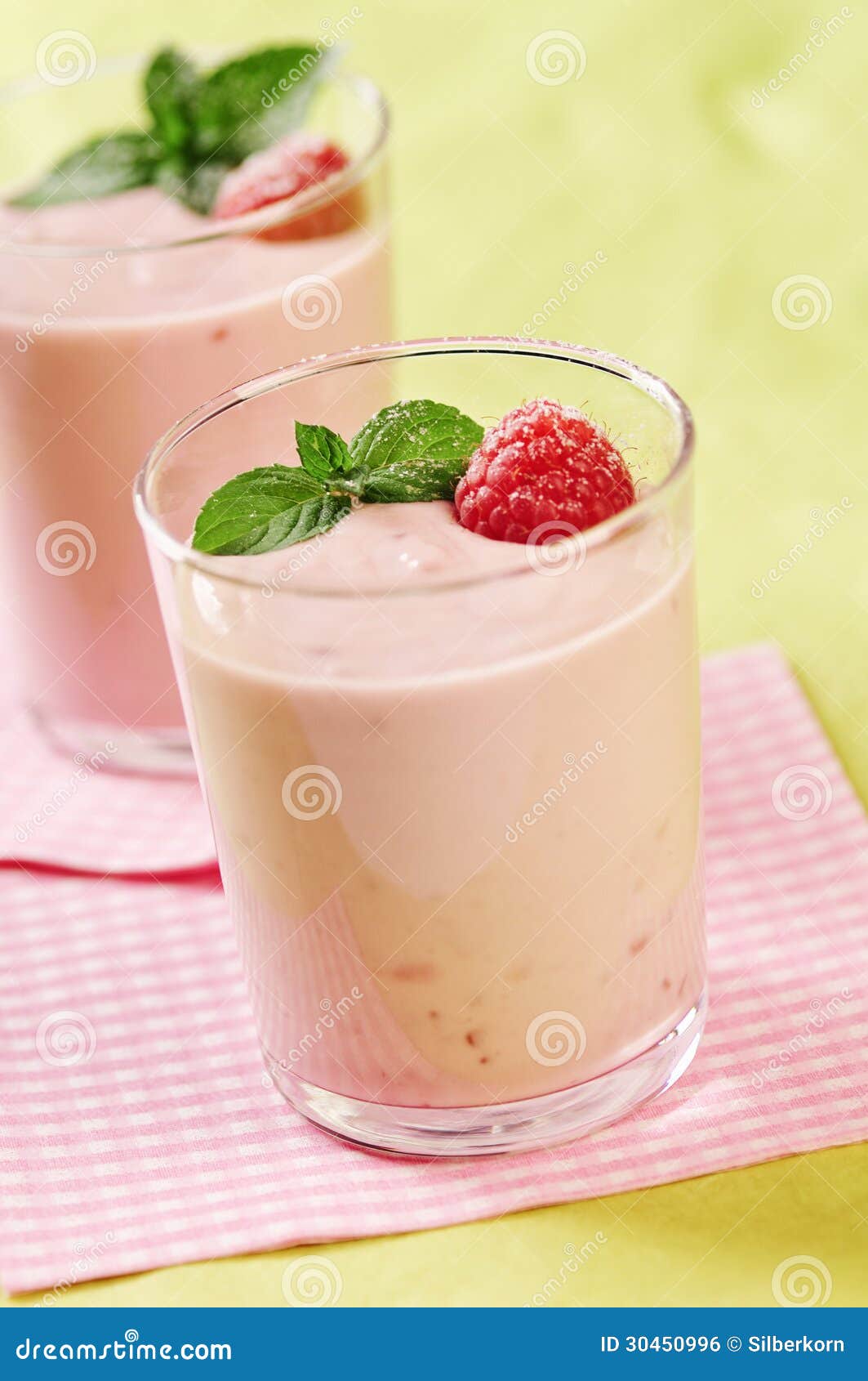 Yoghurt Quark Razberry Dessert Stock Photo - Image of gourmet, mint ...