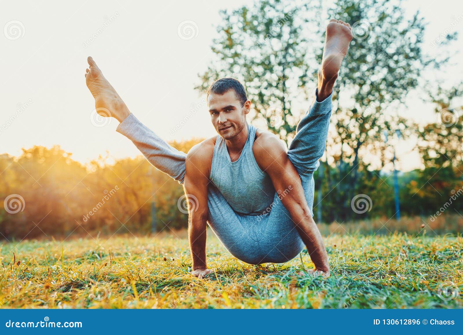 Yogi man training stock photo. Image of looking, asana - 130612896