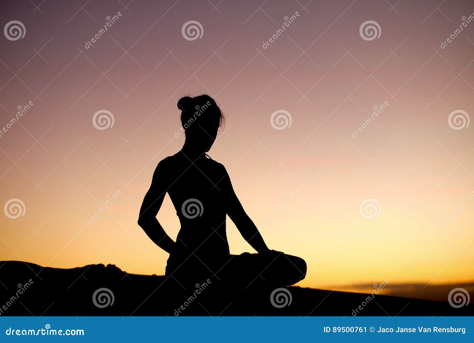 Yogi Master Silhouette on the Beach Stock Image - Image of tranquil ...