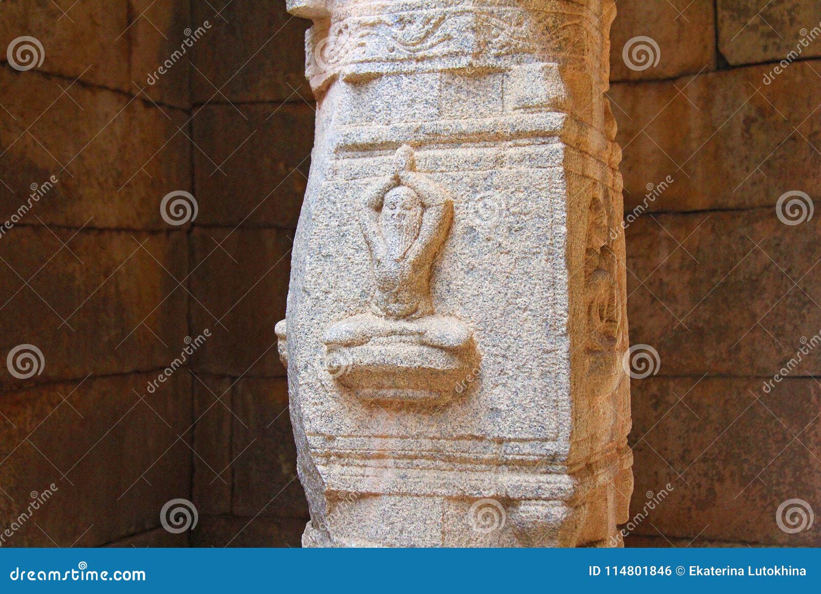 Yogi Symbol on the Column in the Temple of India Hampi Stock Photo ...