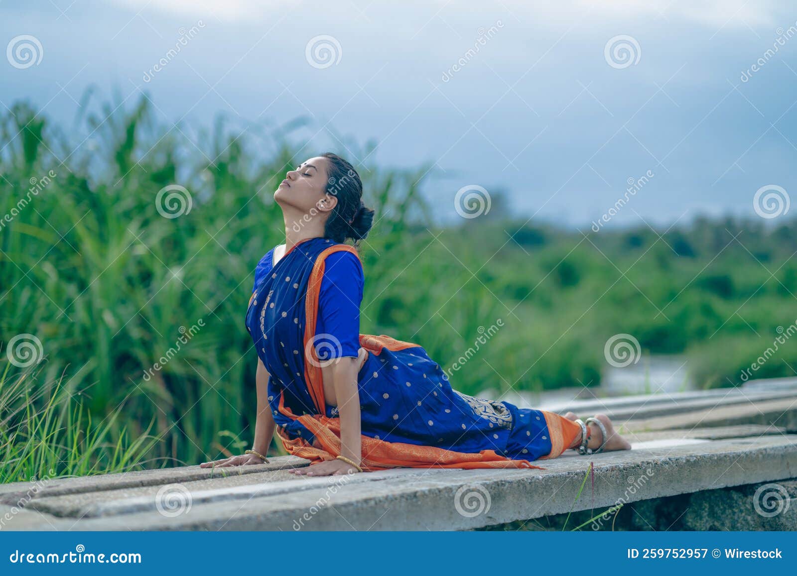 Yogini Doing Asana in an Ancient Temple Stock Image - Image of natural ...