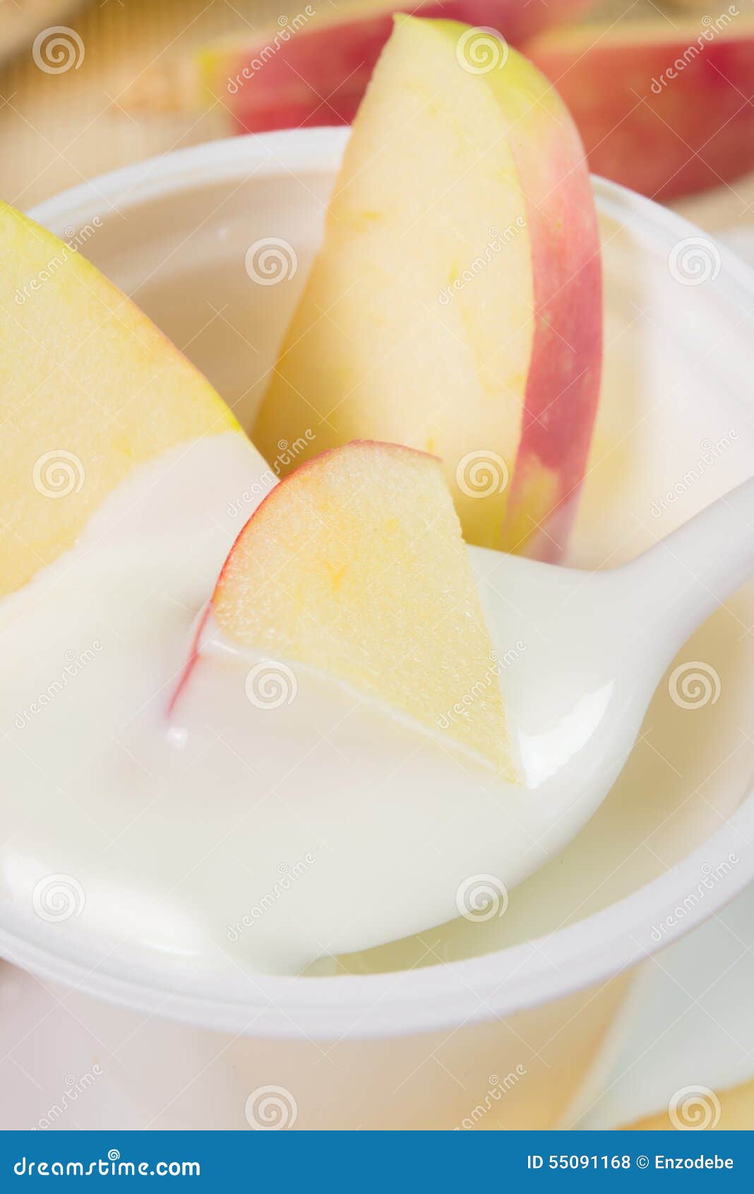 Yogurt with apples stock photo. Image of life, apples - 55091168
