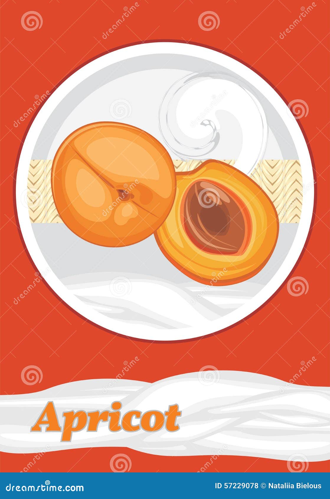 Yogurt Apricot. Label for Wrapping Stock Vector - Illustration of label ...