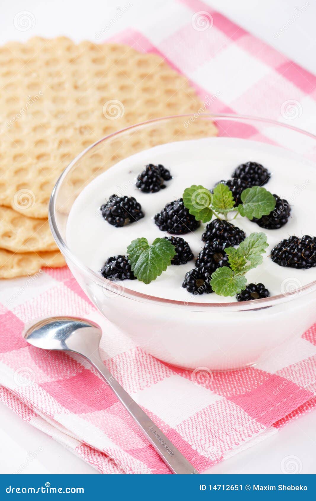 Yogurt with berries stock image. Image of fruits, mint - 14712651