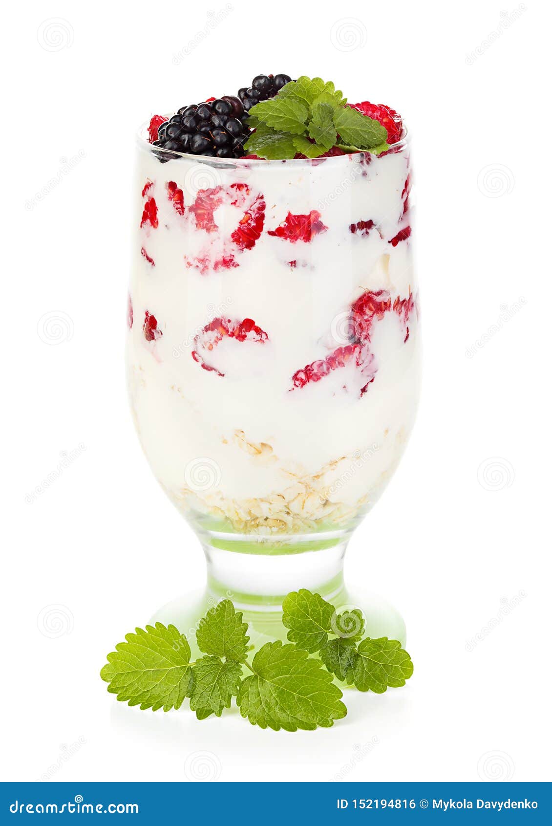Yogurt with Berries Isolated Stock Photo - Image of dessert, greek ...