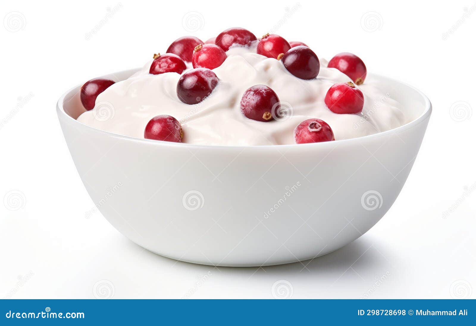 Yogurt Coated Delight on White Background Stock Photo - Image of luxury ...