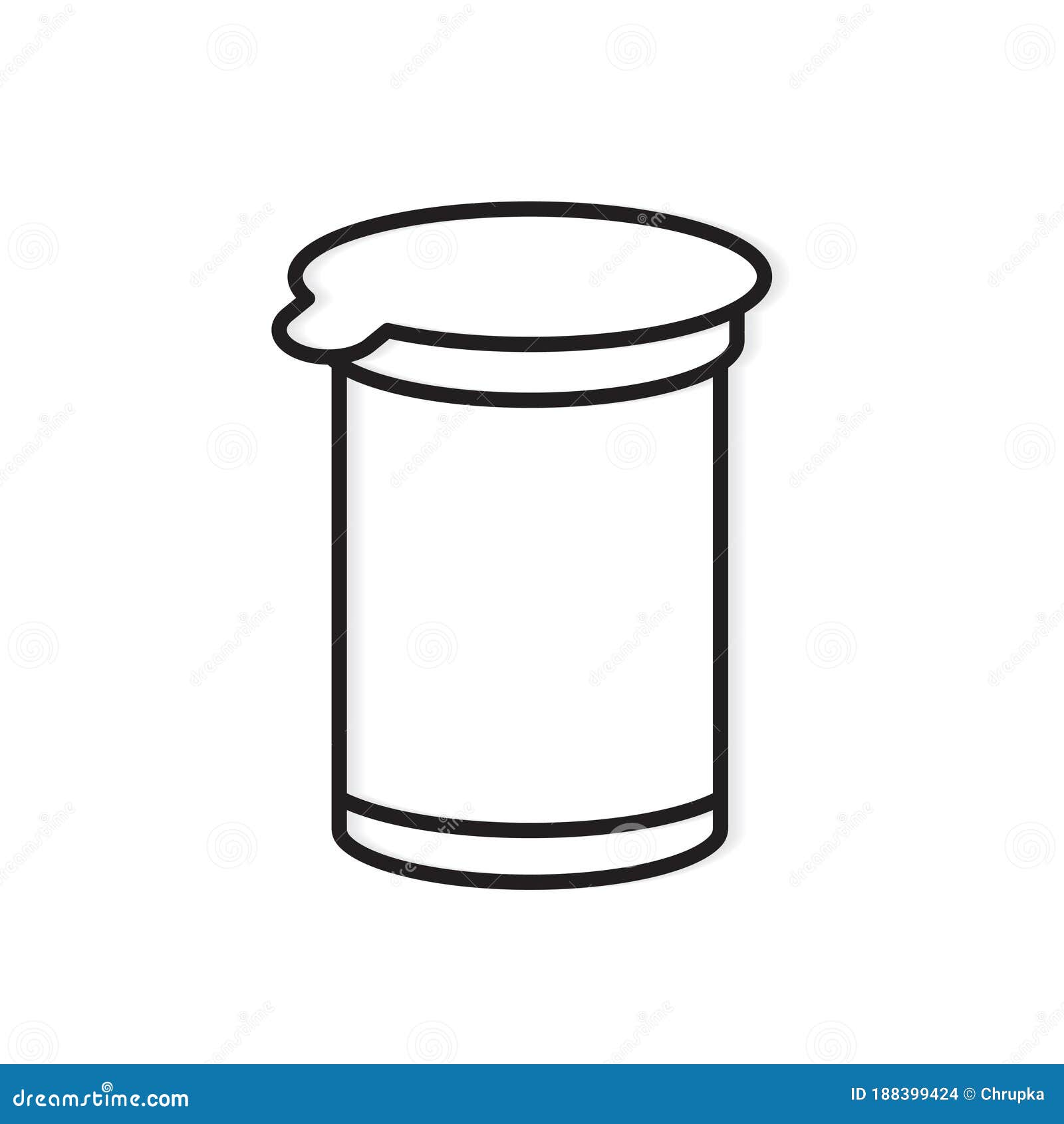 Yogurt container icon stock vector. Illustration of spoon - 188399424