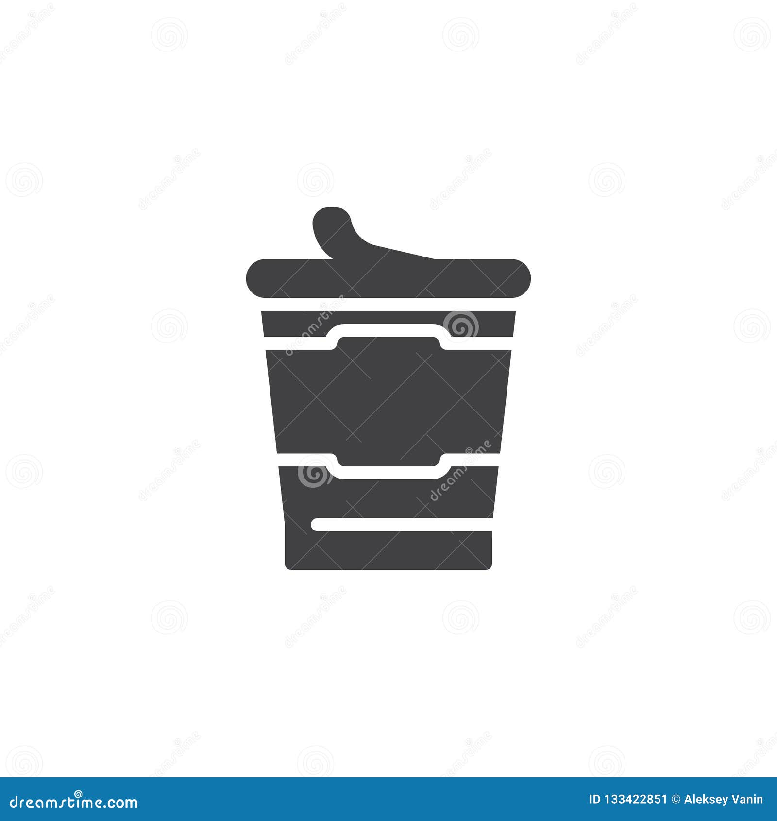 Yogurt cup vector icon stock vector. Illustration of pictogram - 133422851