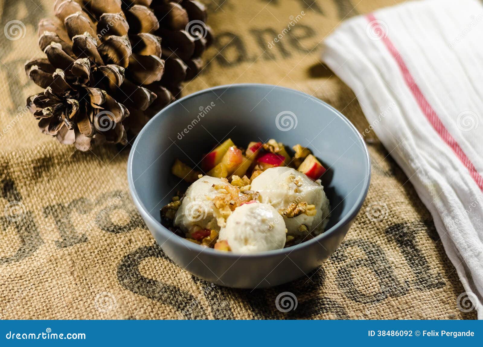 Yogurt and Cut Fruits in Bowl Stock Photo - Image of fresh, tasty: 38486092