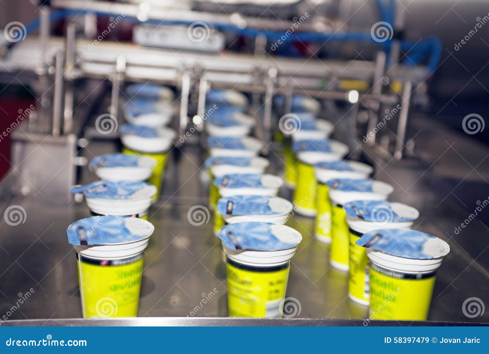 Yogurt Filling and Sealing Machine Stock Image - Image of packaging ...