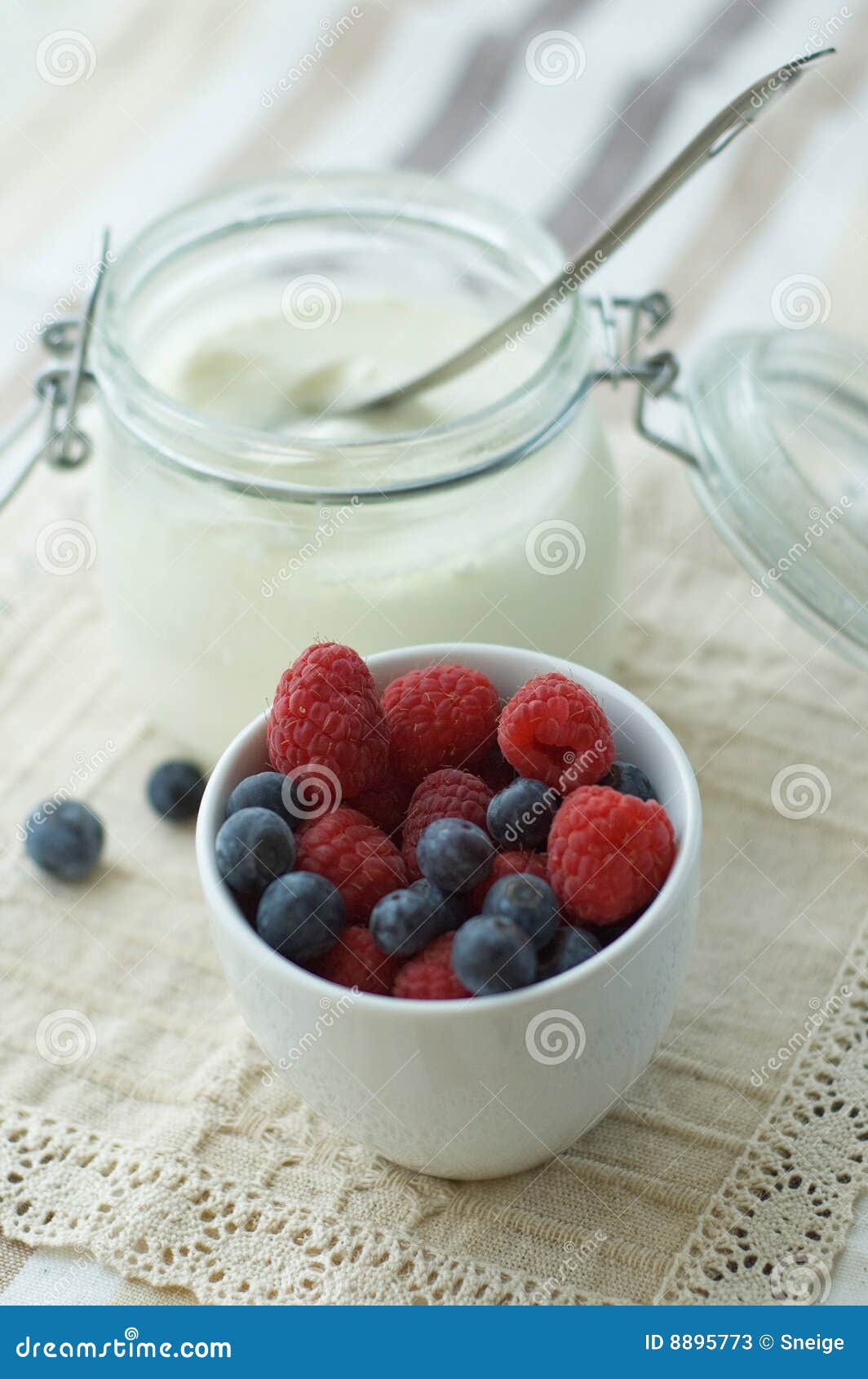Yogurt and Fresh Berries stock image. Image of homemade - 8895773