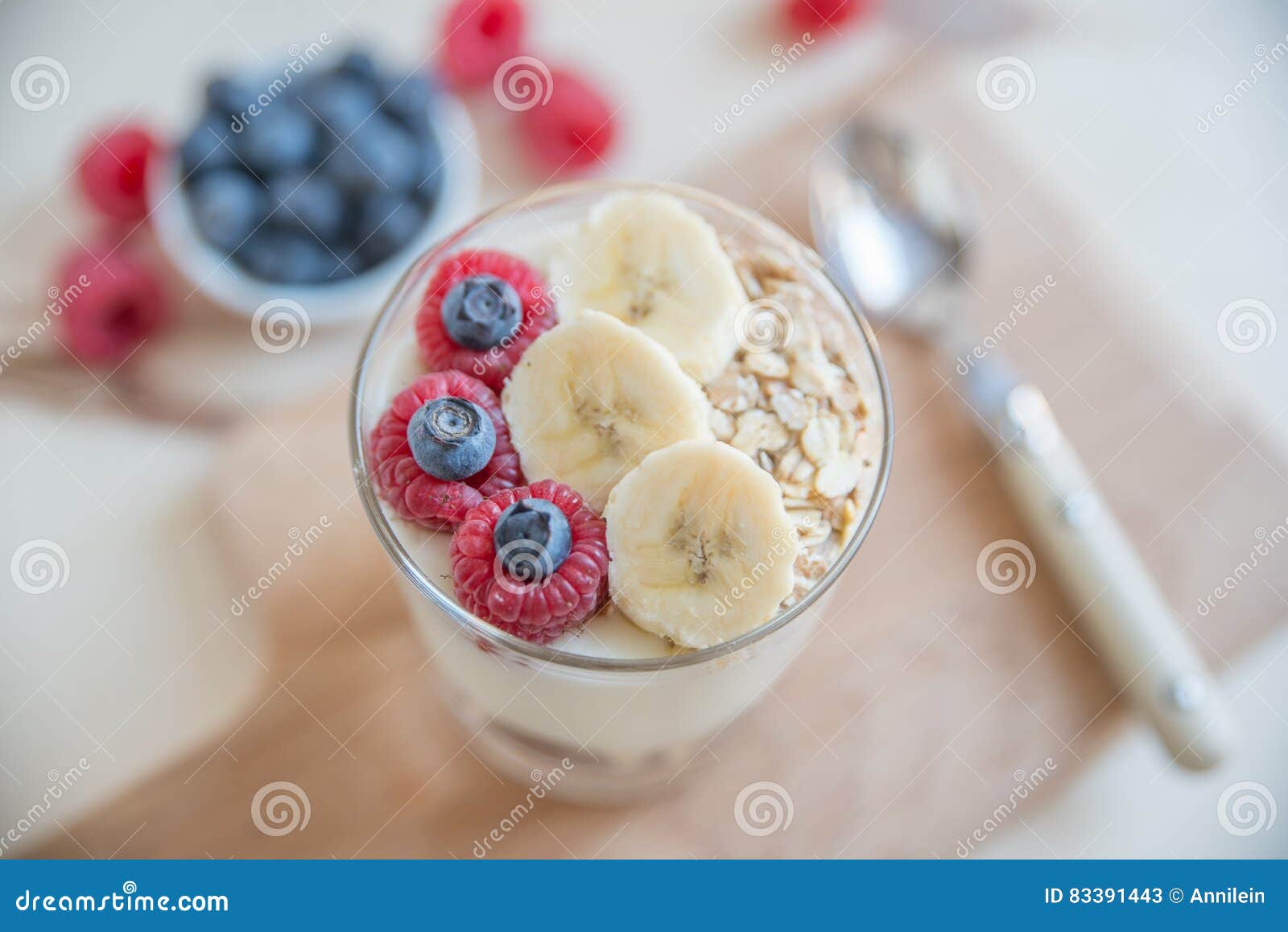 Yogurt with fresh fruit stock image. Image of junket - 83391443