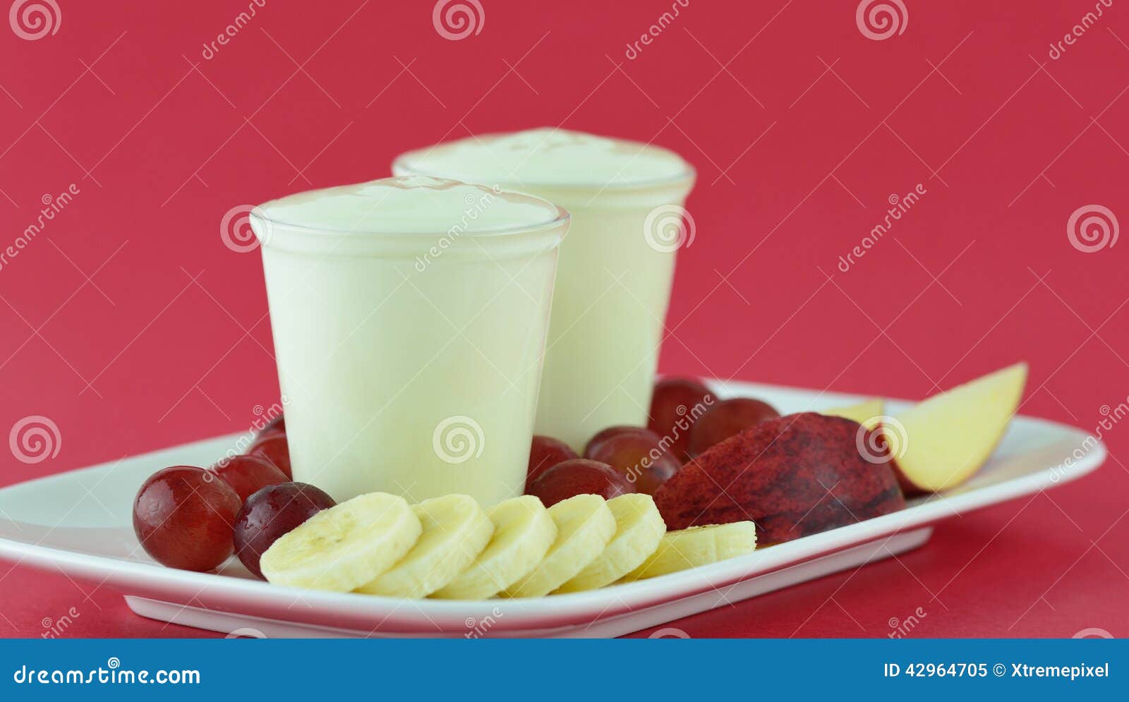 Yogurt with fresh fruit stock image. Image of white, edible - 42964705
