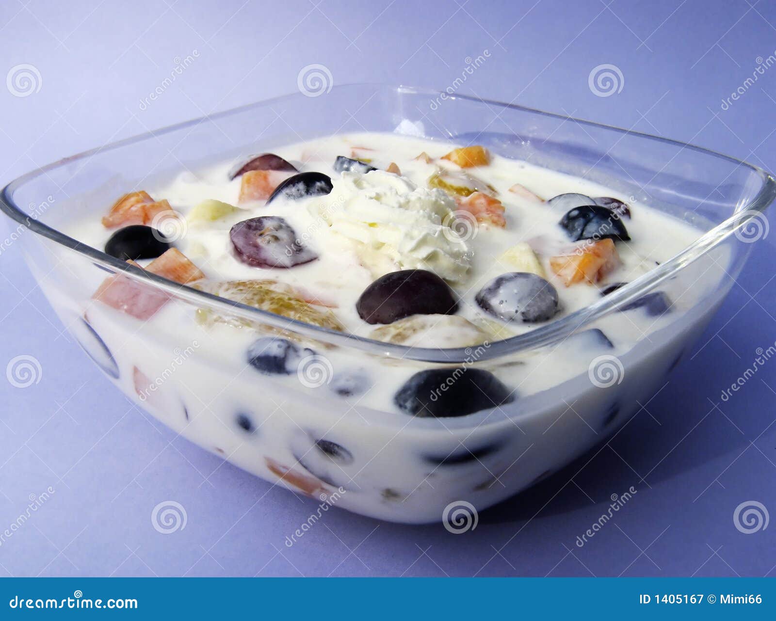 Yogurt with fresh fruits stock image. Image of dessert - 1405167