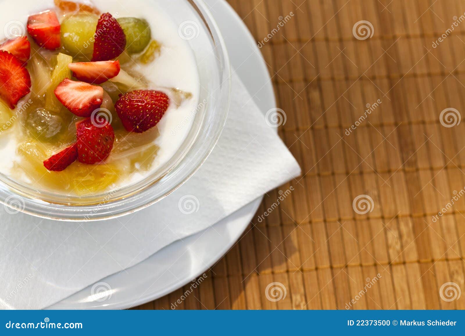 Yogurt with fresh fruits stock photo. Image of milk, glass - 22373500