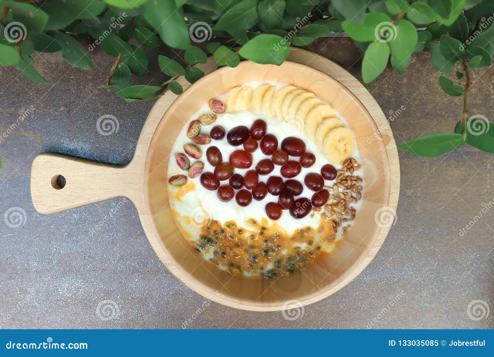 Yogurt with fruit topping stock image. Image of food - 133035085