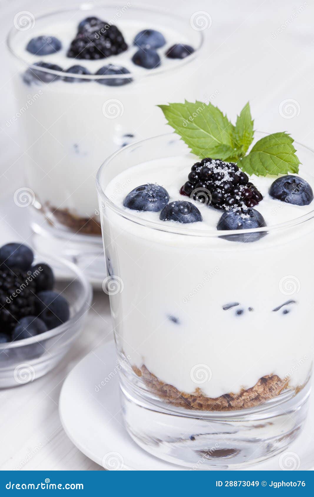Yogurt in a glass stock image. Image of vitamins, blueberries - 28873049