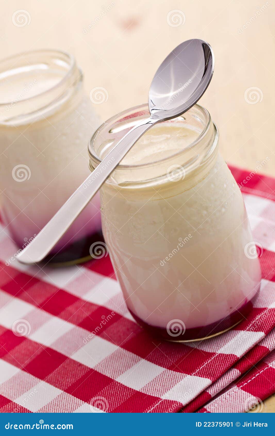 Yogurt in glass jar stock image. Image of health, cream - 22375901