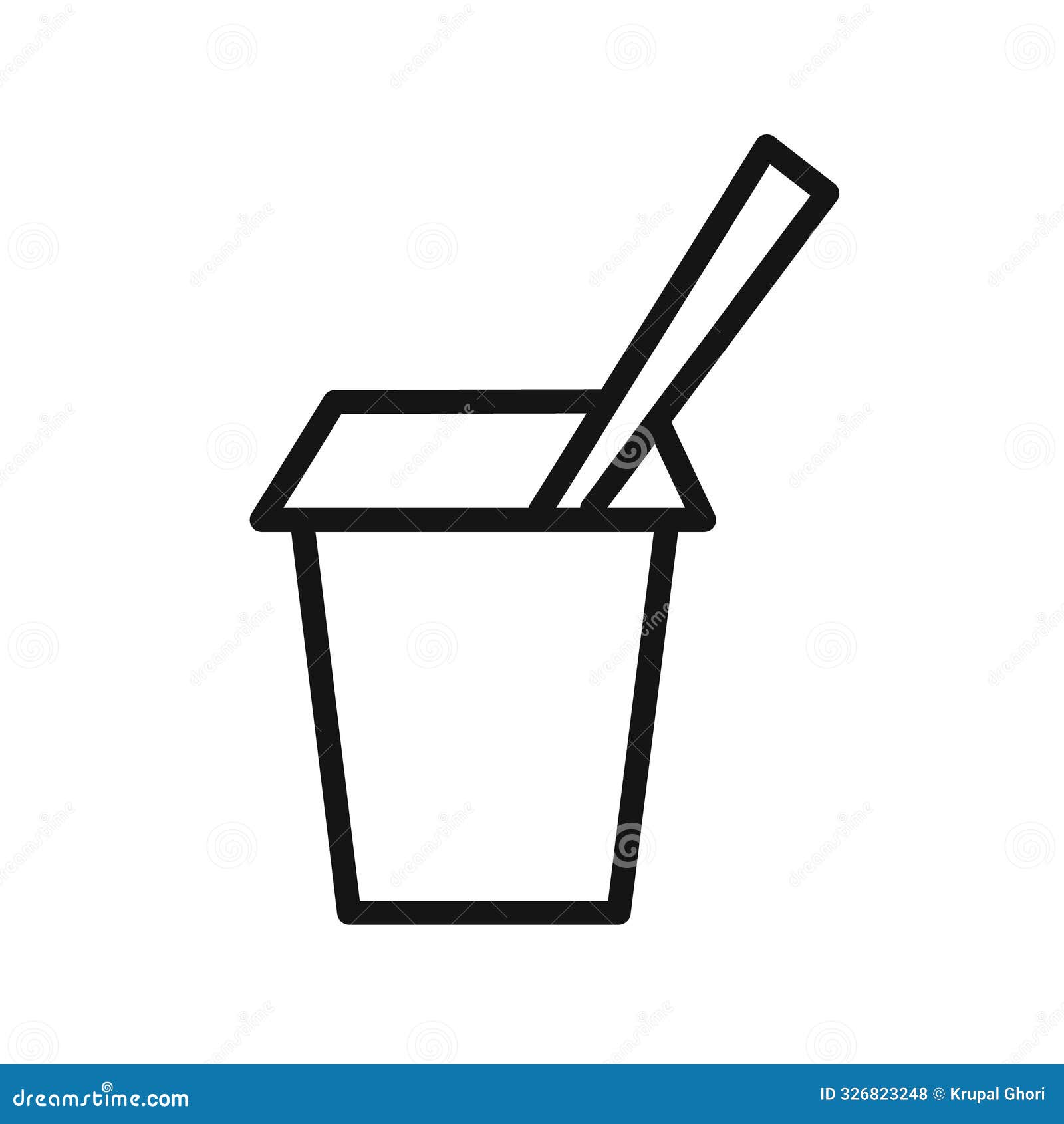 Yogurt Icon Linear Vector Graphics Sign | CartoonDealer.com #326823248