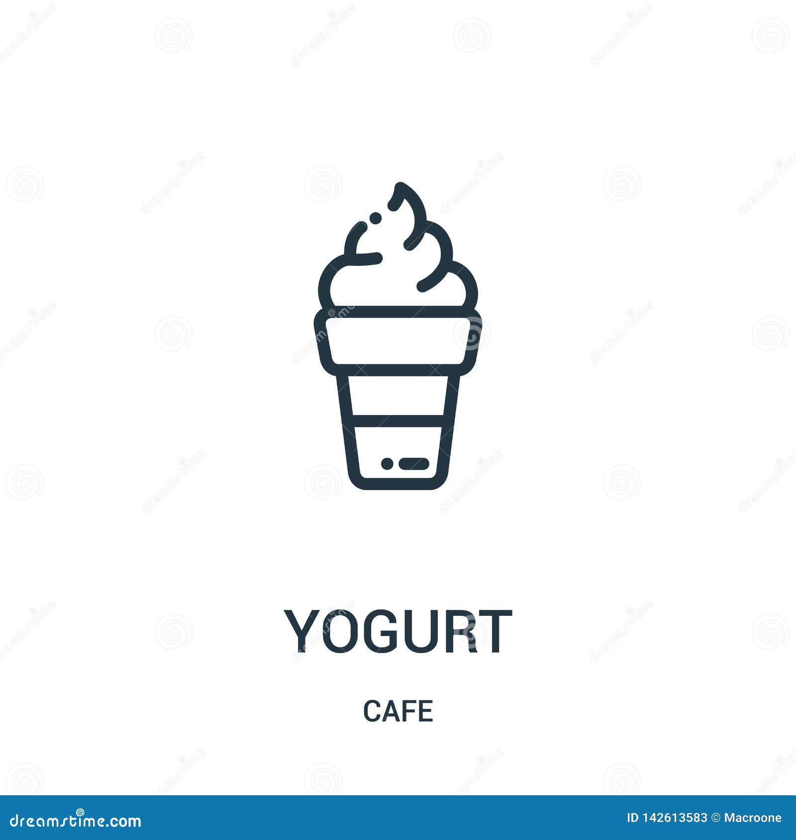 Yogurt Icon Vector from Cafe Collection. Thin Line Yogurt Outline Icon ...