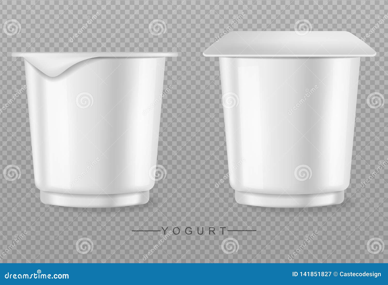 Yogurt Isolated on Transparent Vector Realistic. Product Placement ...